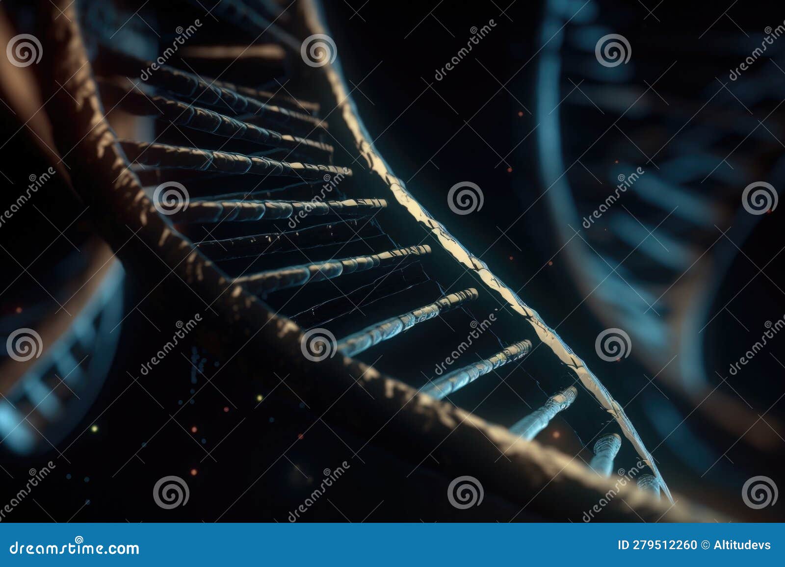 Close-up of Dna Double Helix, with Individual Strands Visible Stock ...