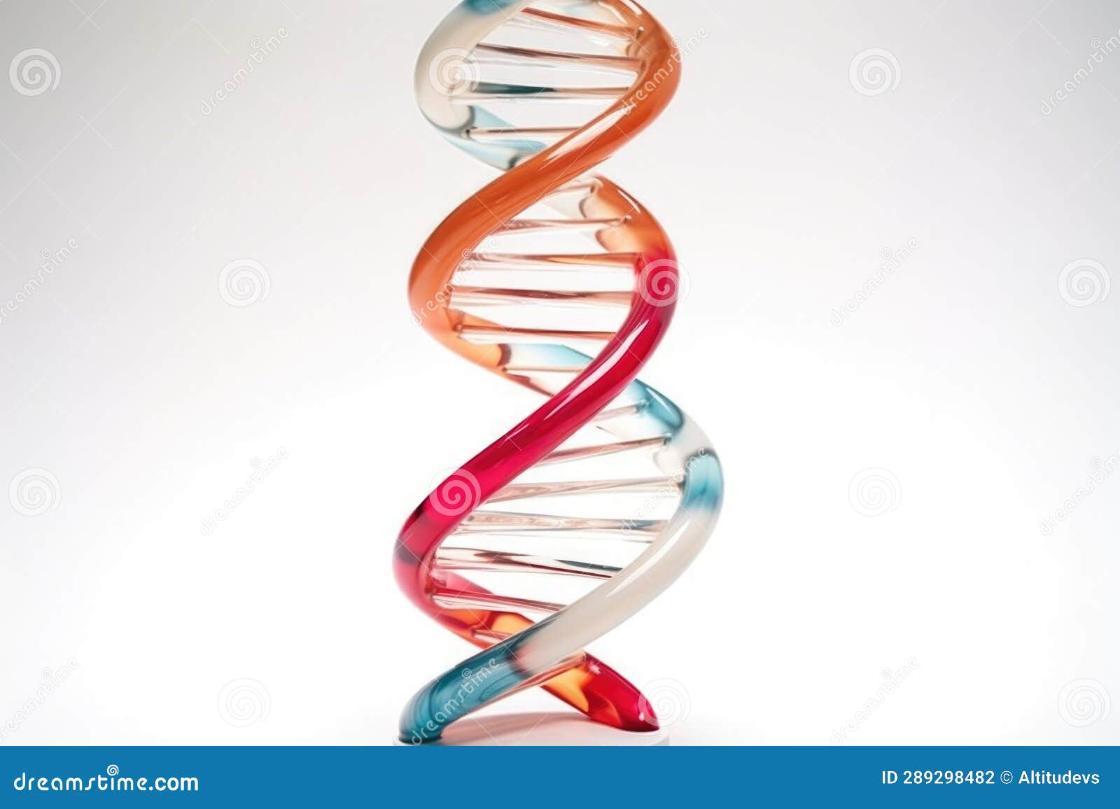 Close-up of Dna Double Helix Model Against a White Background Stock ...
