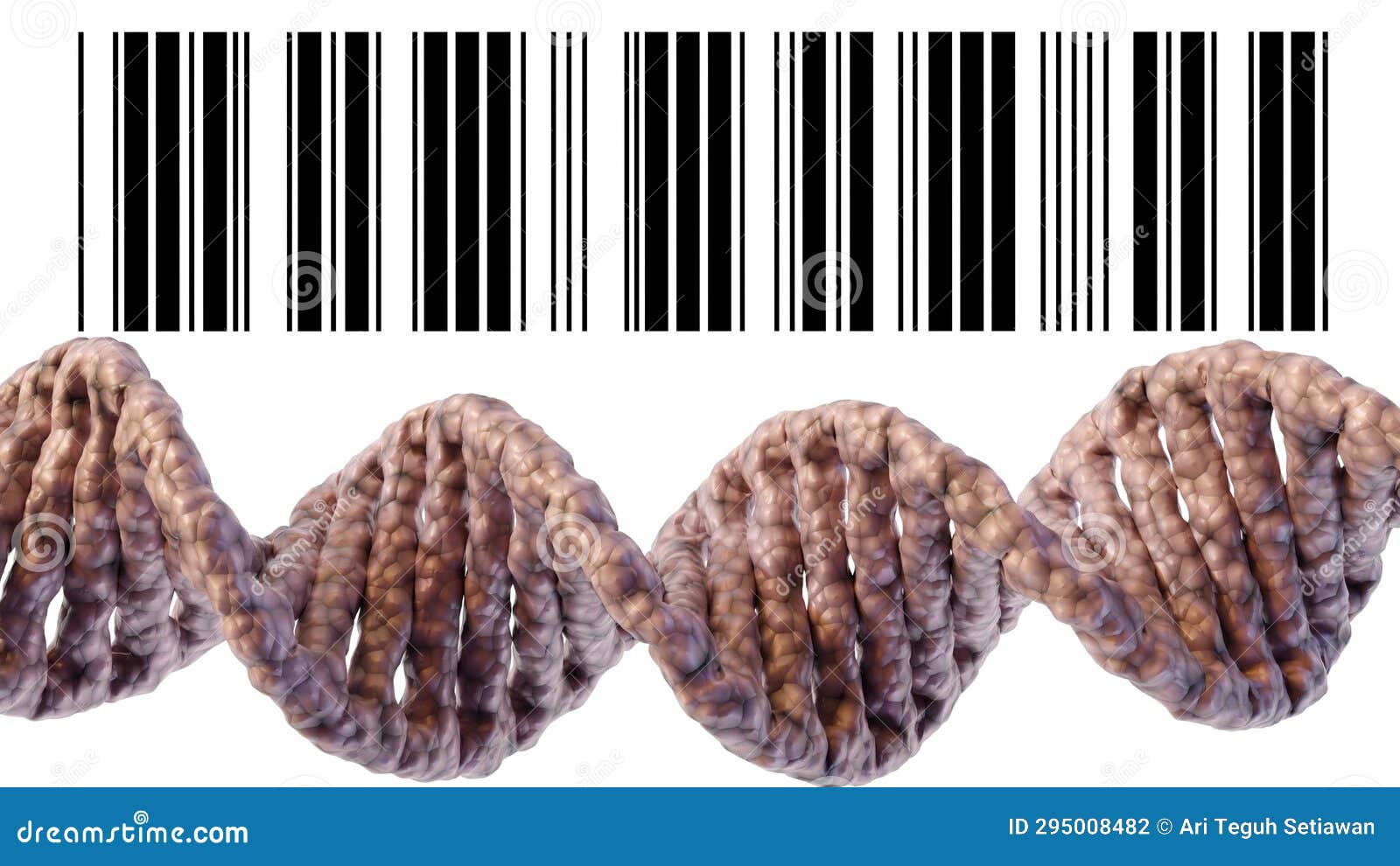 Close Up DNA Helix and Barcode Stock Illustration - Illustration of ...