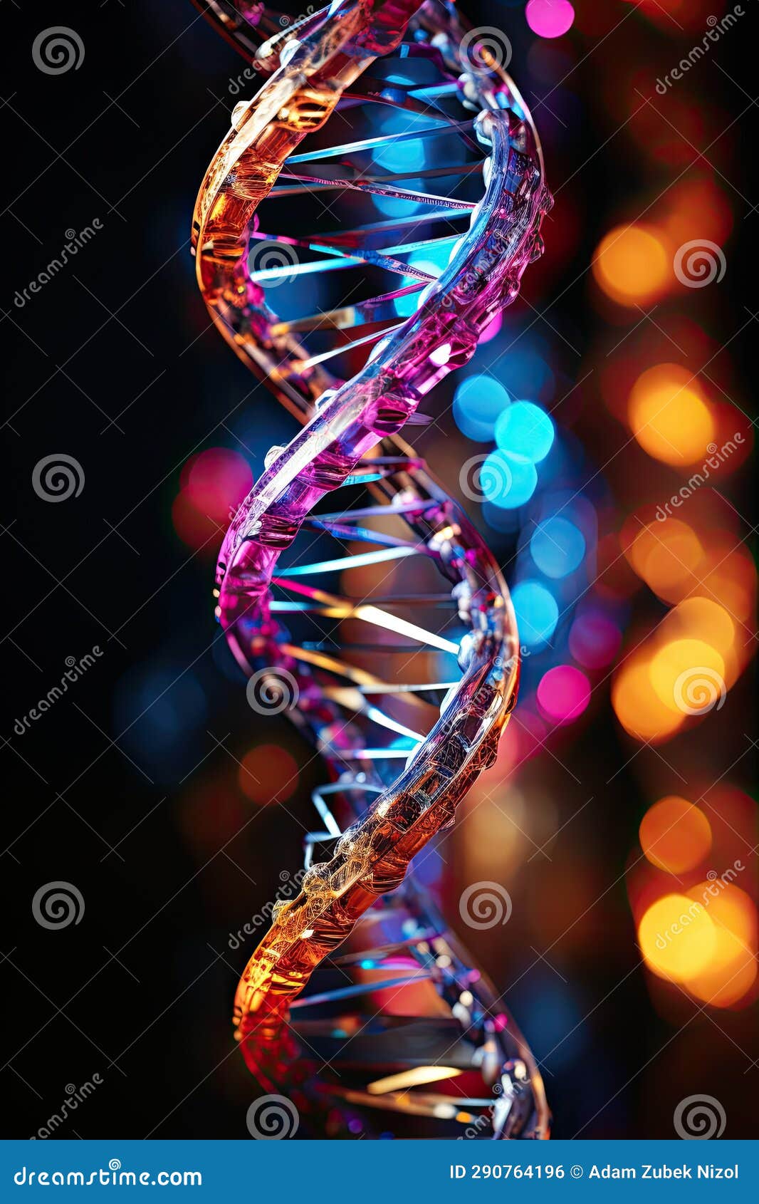 A close up of a dna model stock photo. Image of genetics - 290764196