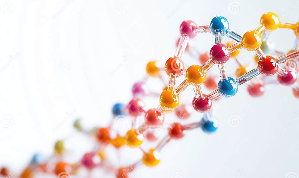 A Close-up of a DNA Molecule with Interconnected Multicolored Spheres ...