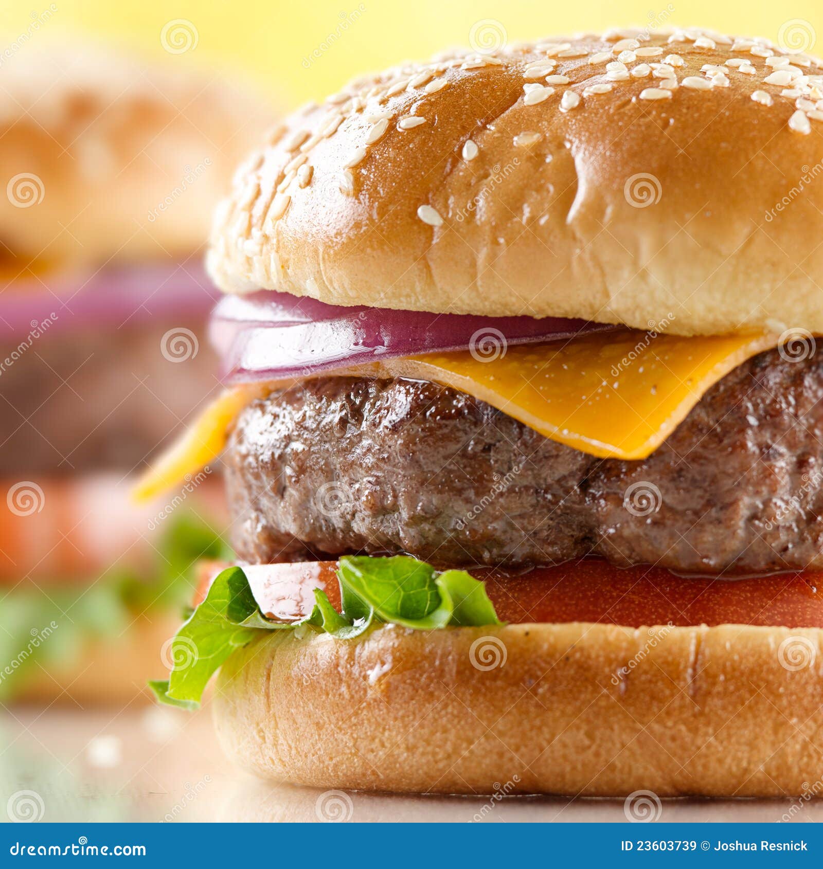 Close up do cheeseburger imagem de stock. Imagem de jantar - 23603739