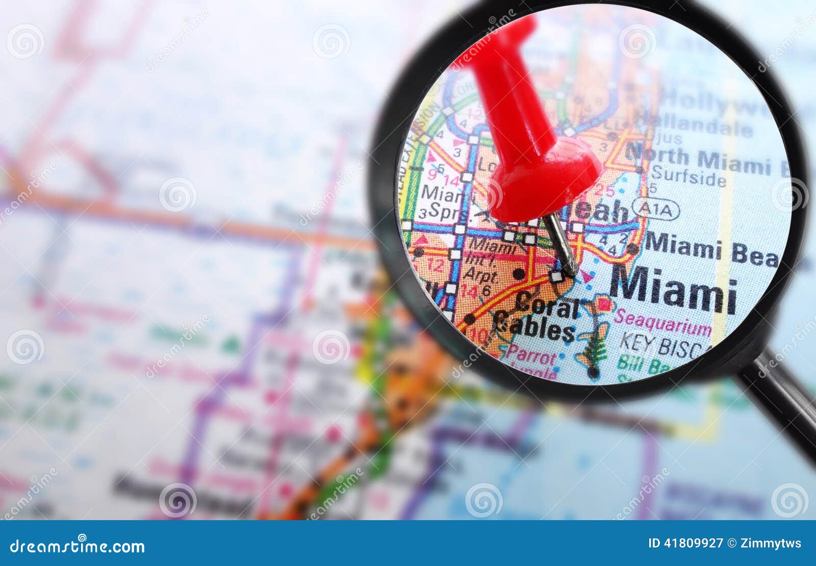 Close up do mapa de Miami imagem de stock. Imagem de explorar - 41809927