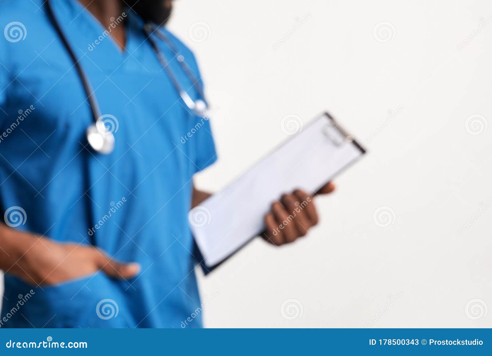 Close Up of Doc in Blue Uniform Holding Medical Folder Stock Image ...