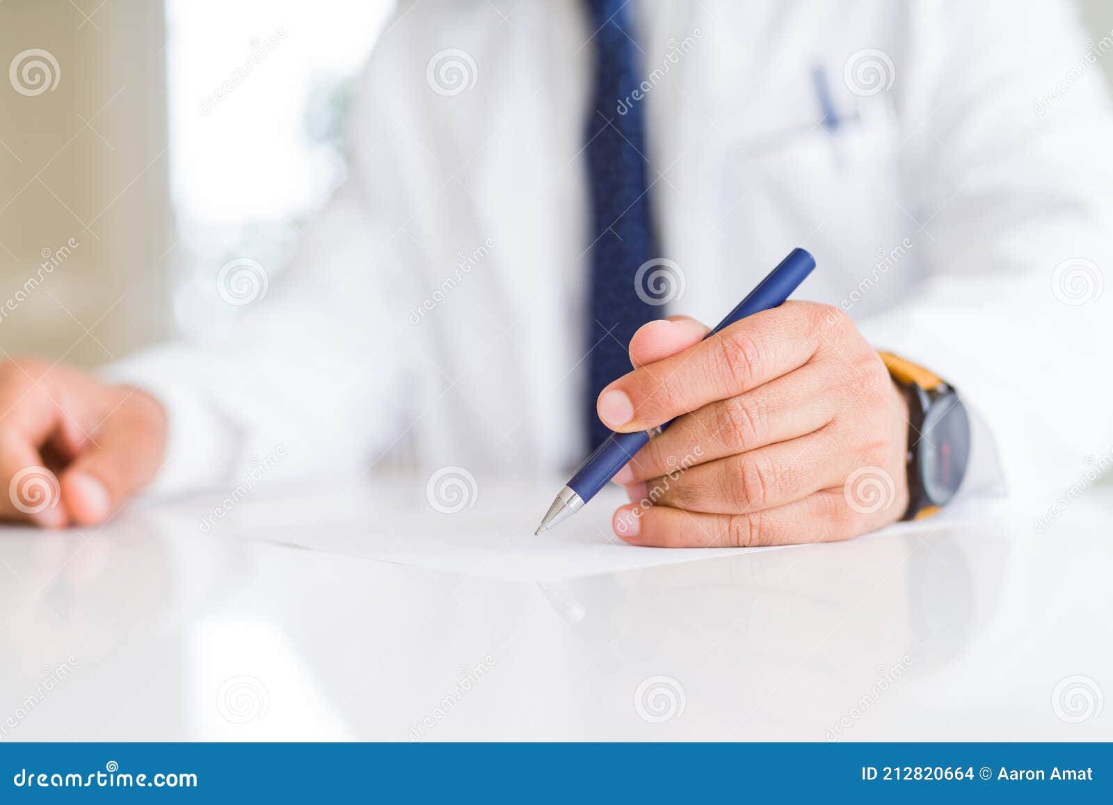Close Up of Doctor Hands Writing on Paper Stock Photo - Image of paper ...