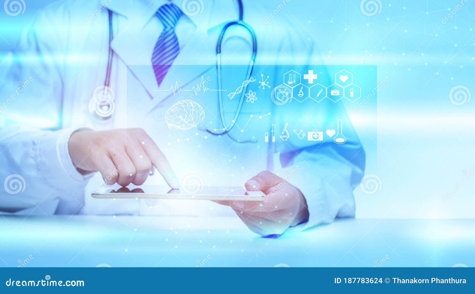 Close Up of Doctor is Showing Medical Analytics Data, Medical ...