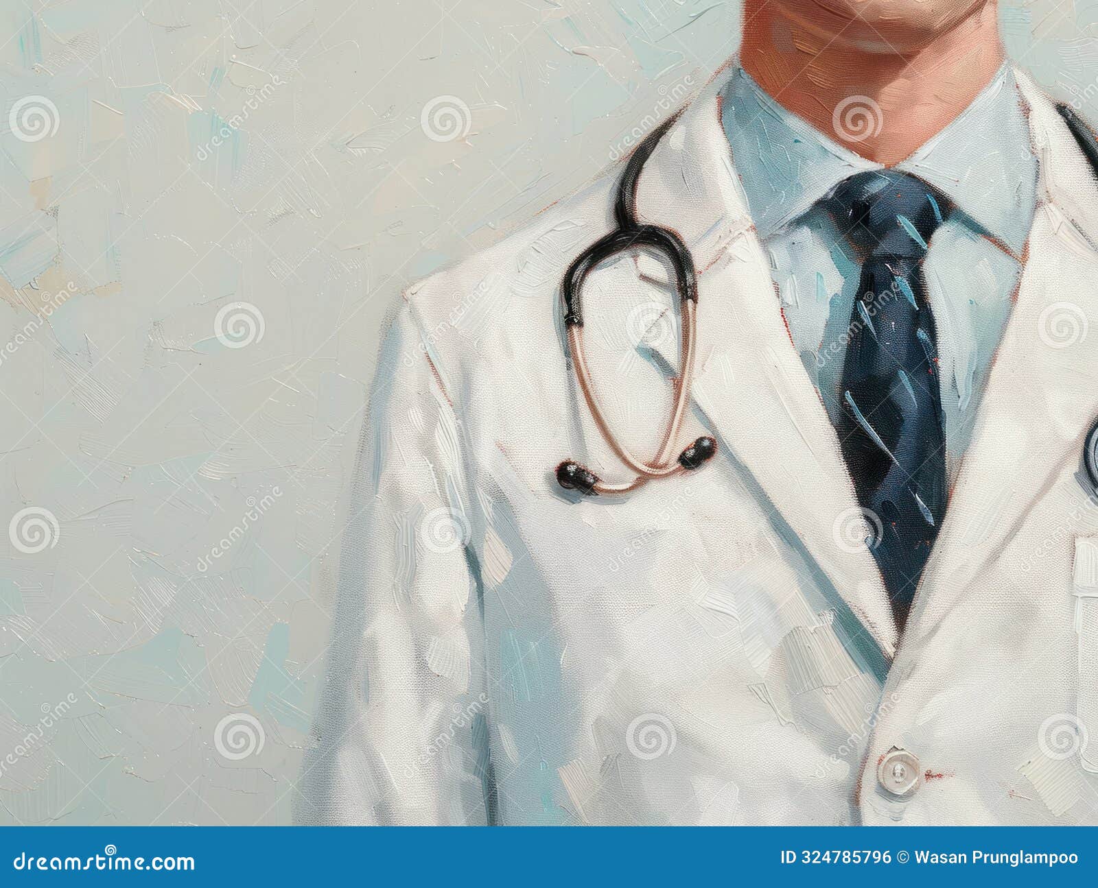 Close-up of a Doctor Wearing a White Coat and Stethoscope Stock Photo ...
