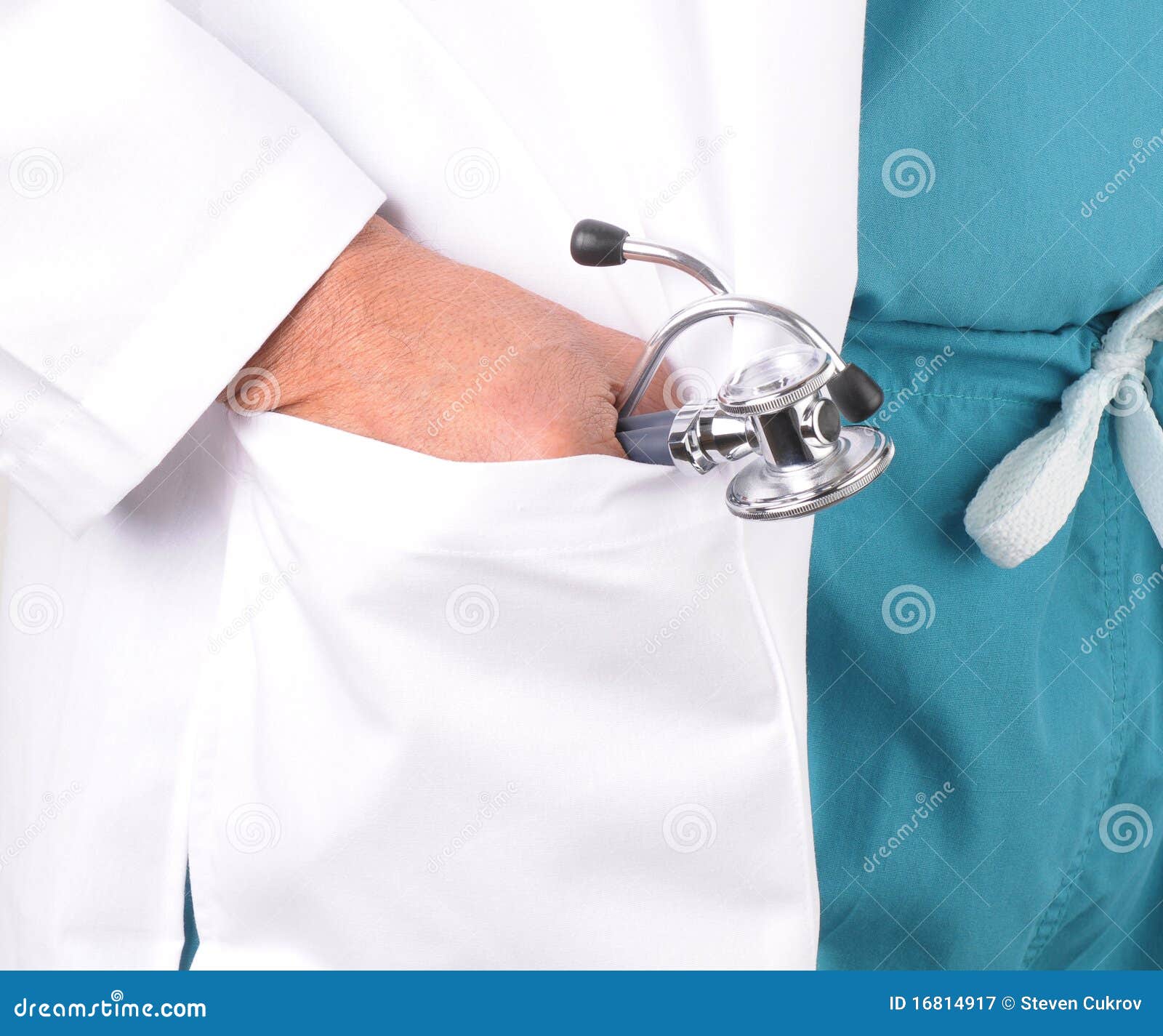 Close-up Doctors Hand in Pocket with Stethoscope Stock Image - Image of ...