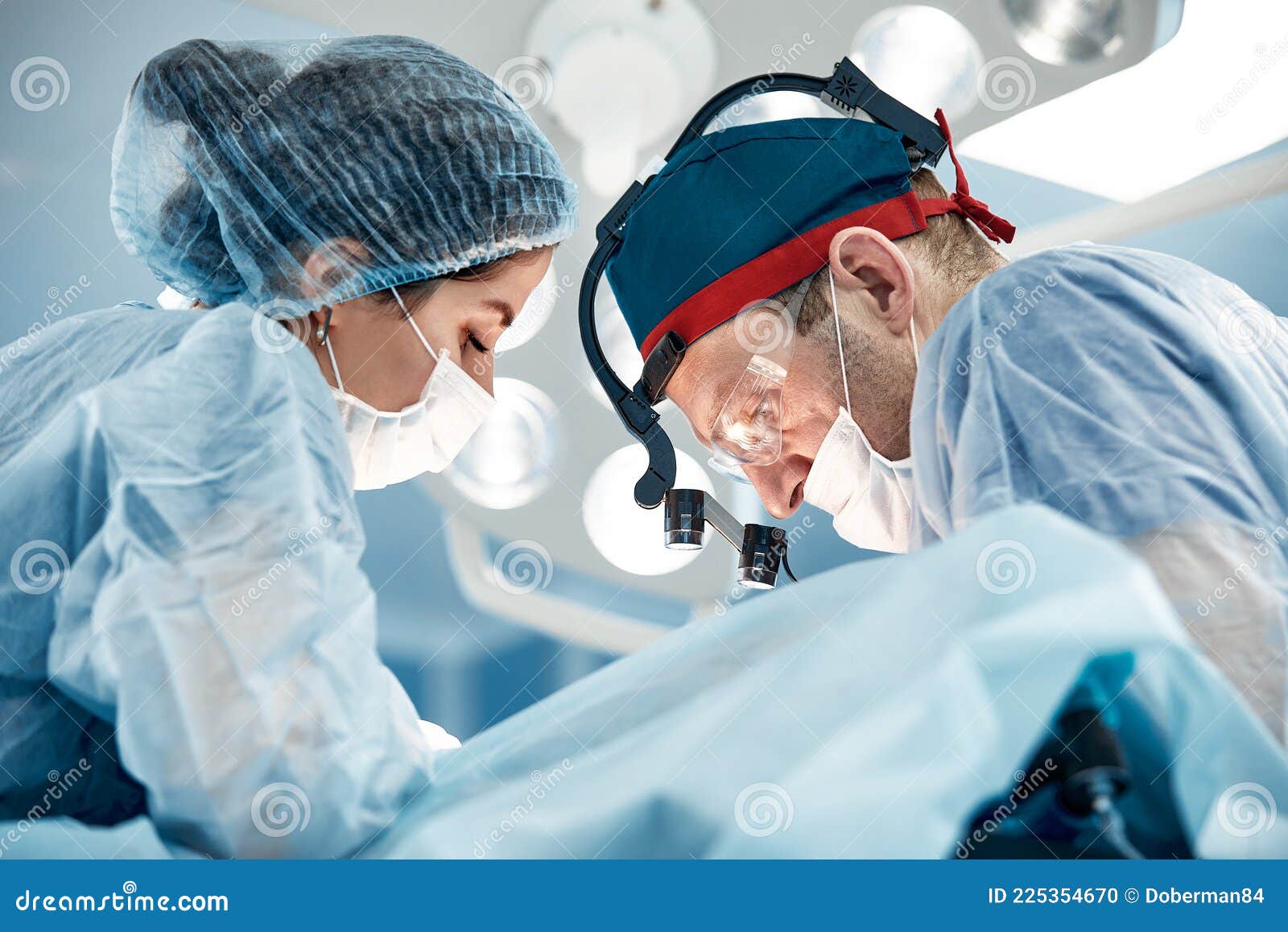Close Up of Doctors and Nurses in Operating Room, Professional Doctors ...