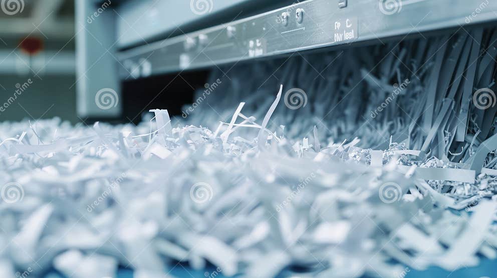 Close-up of a Document Being Shredded in a Shredding Stock Illustration ...