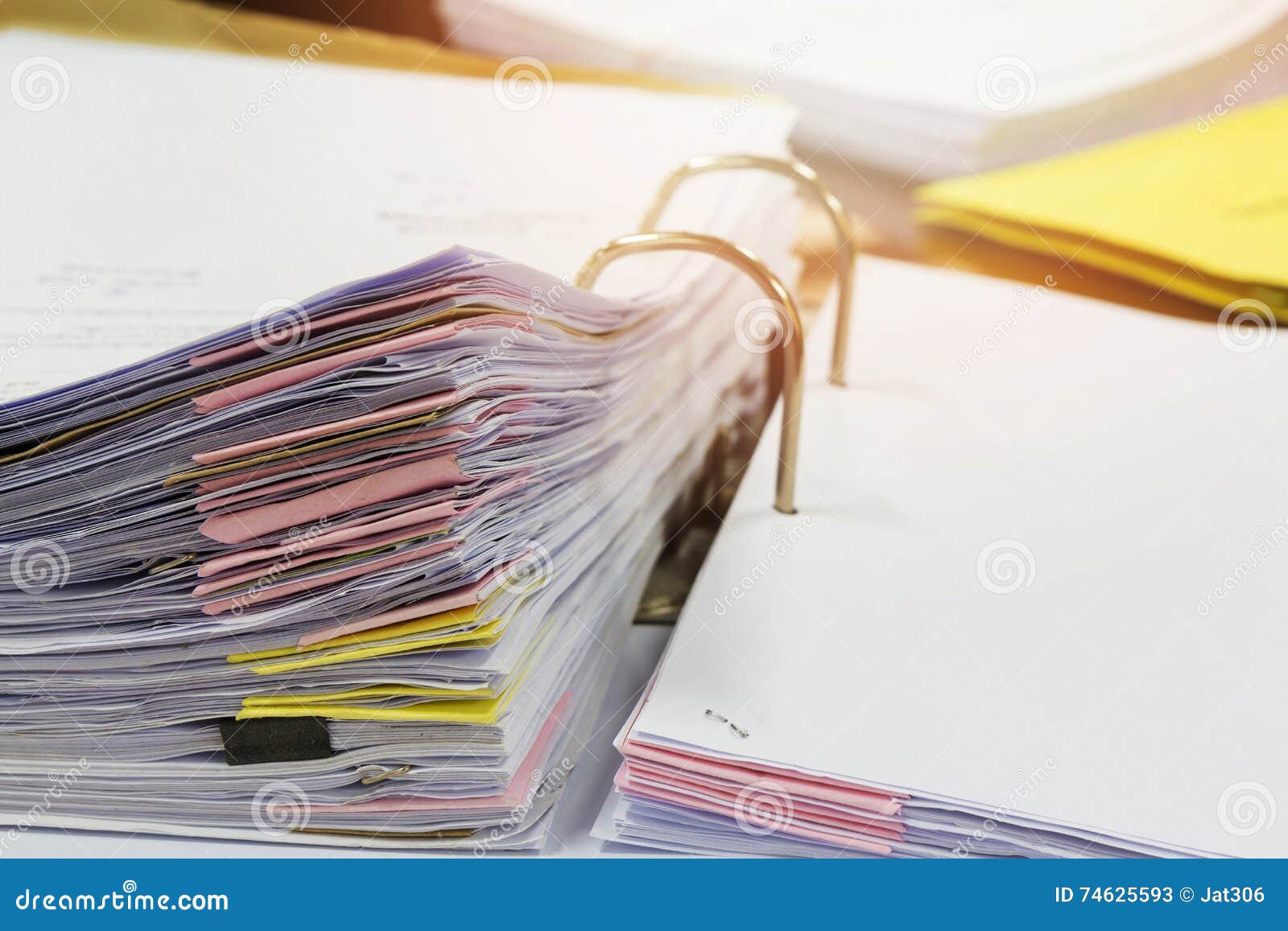 Close Up Documents in File Folder Stock Image - Image of offer ...