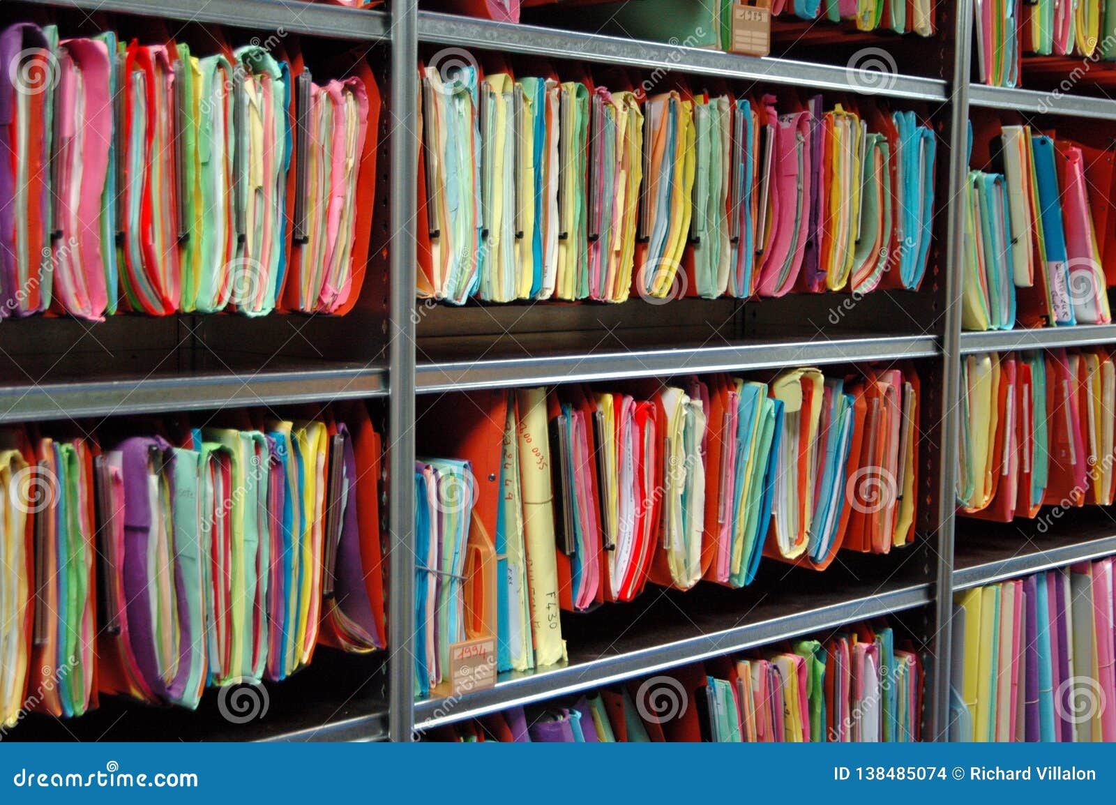 Archived files stock photo. Image of close, stored, archived - 138485074