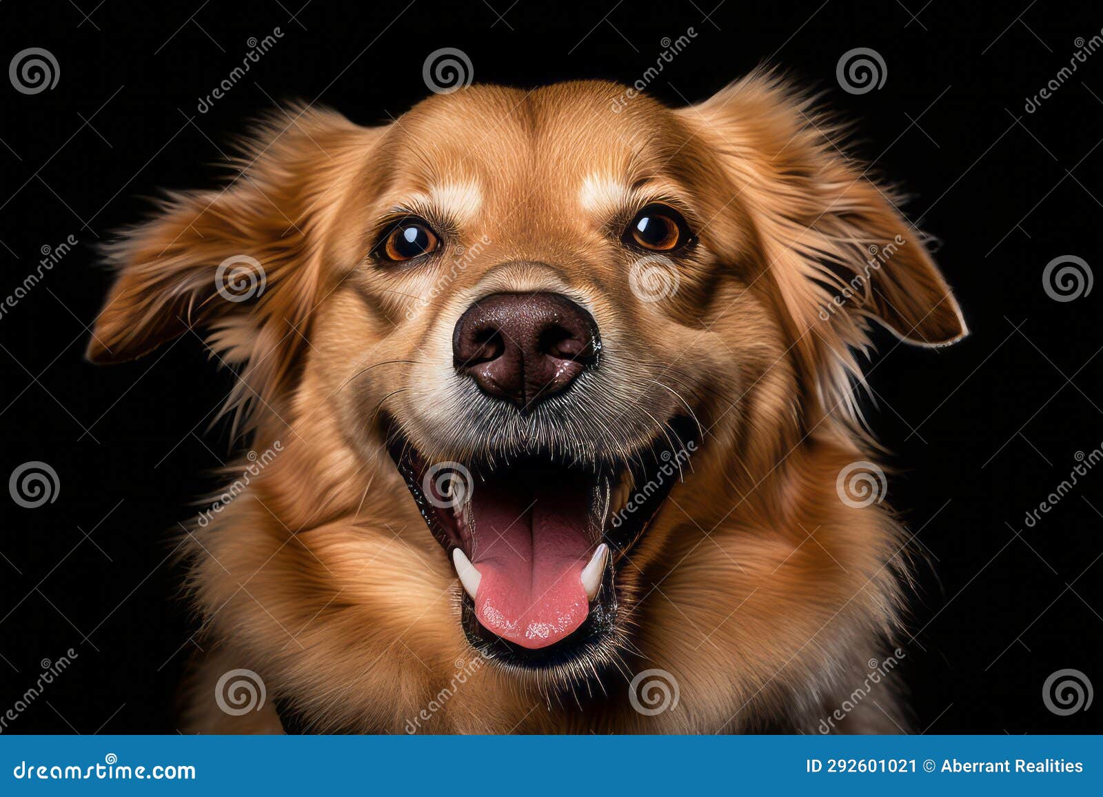 A Close Up of a Dog with Its Mouth Open Stock Illustration ...