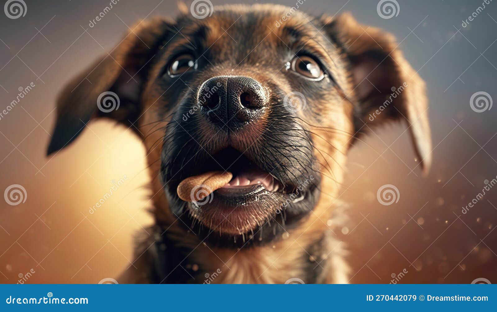 A Close Up of a Dog S Face with Its Mouth Open. Stock Image - Image of ...