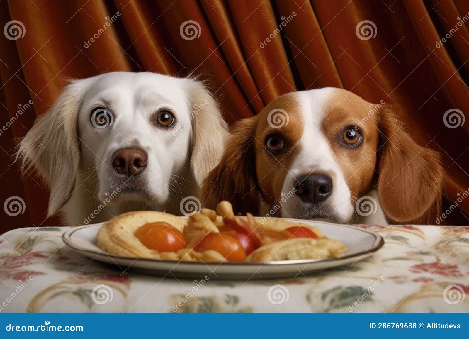 Close-up of Dogs Eyes Looking Longingly at a Plate Stock Photo - Image ...