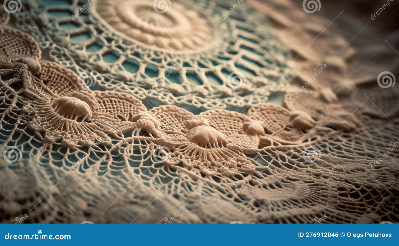 A Close Up of a Doily with Shells on it S Edge and a Circular Design on ...