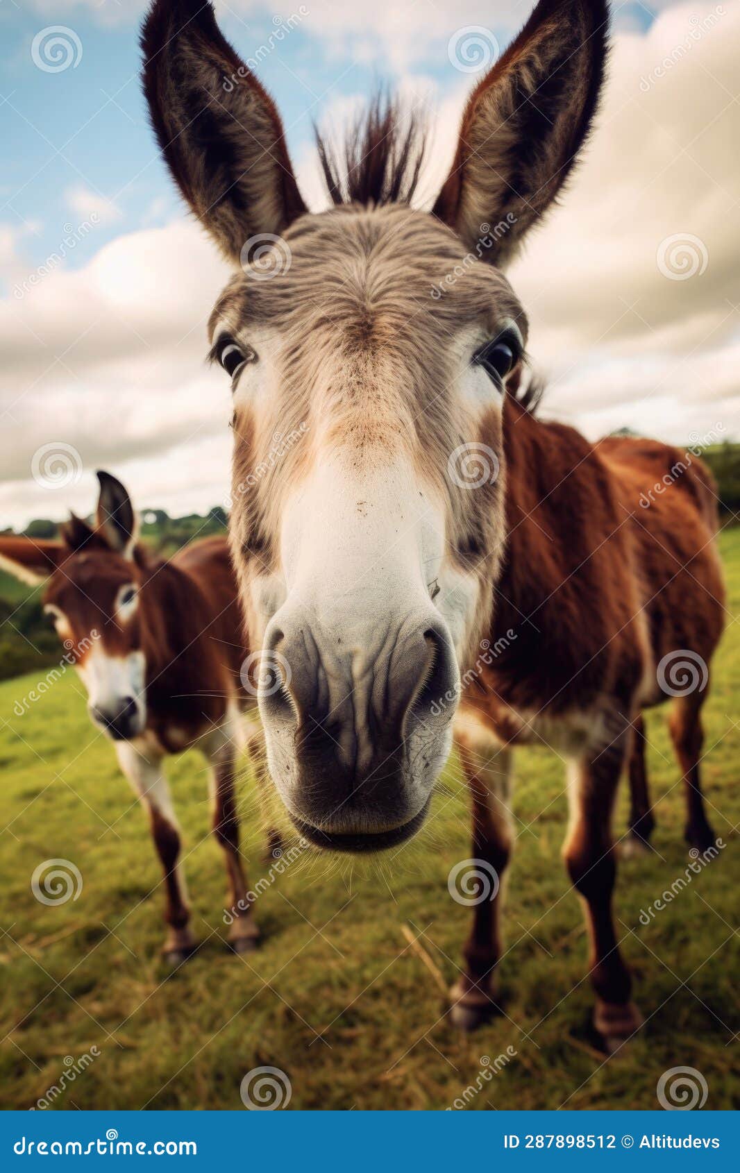 Close-up of a Donkeys Curious Face Stock Photo - Image of head ...
