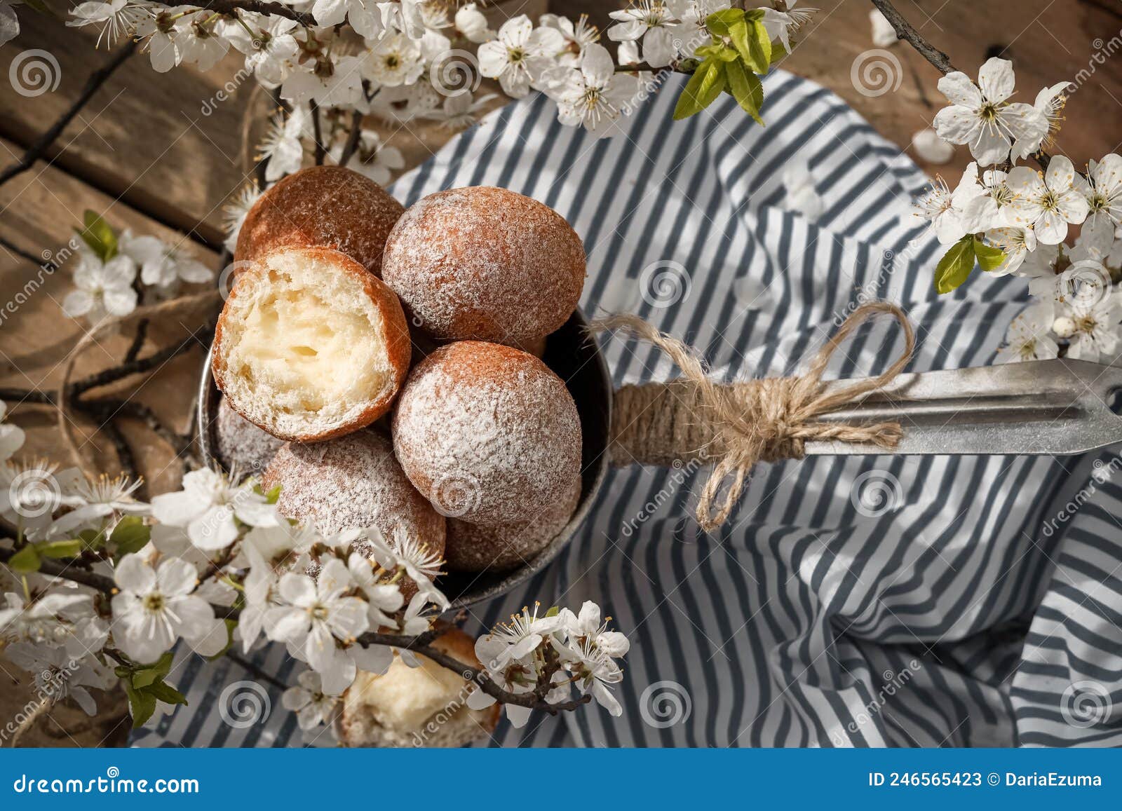 Spring donuts stock image. Image of spring, flowers - 246565423