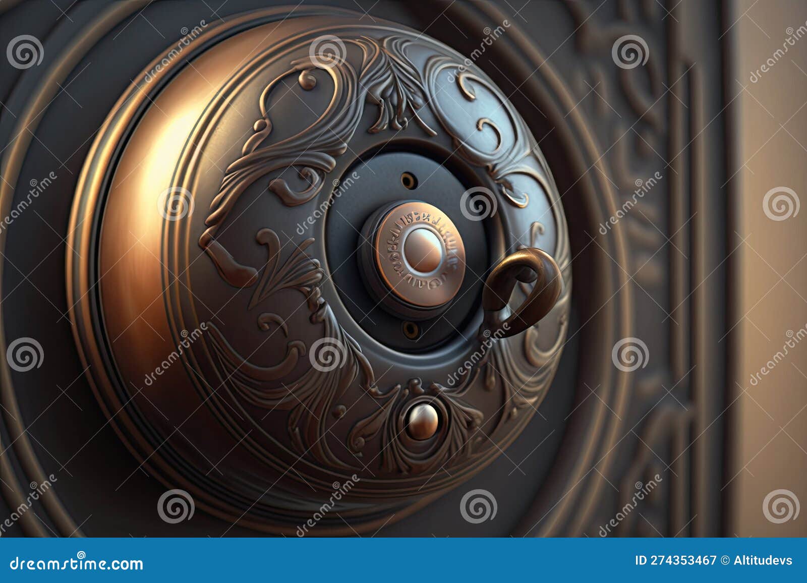 Close-up of Doorbell, with the Peal Visible Stock Illustration ...