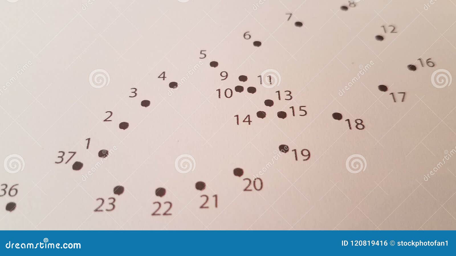Close Up of Dots with Numbers Stock Photo - Image of drawing, connect ...