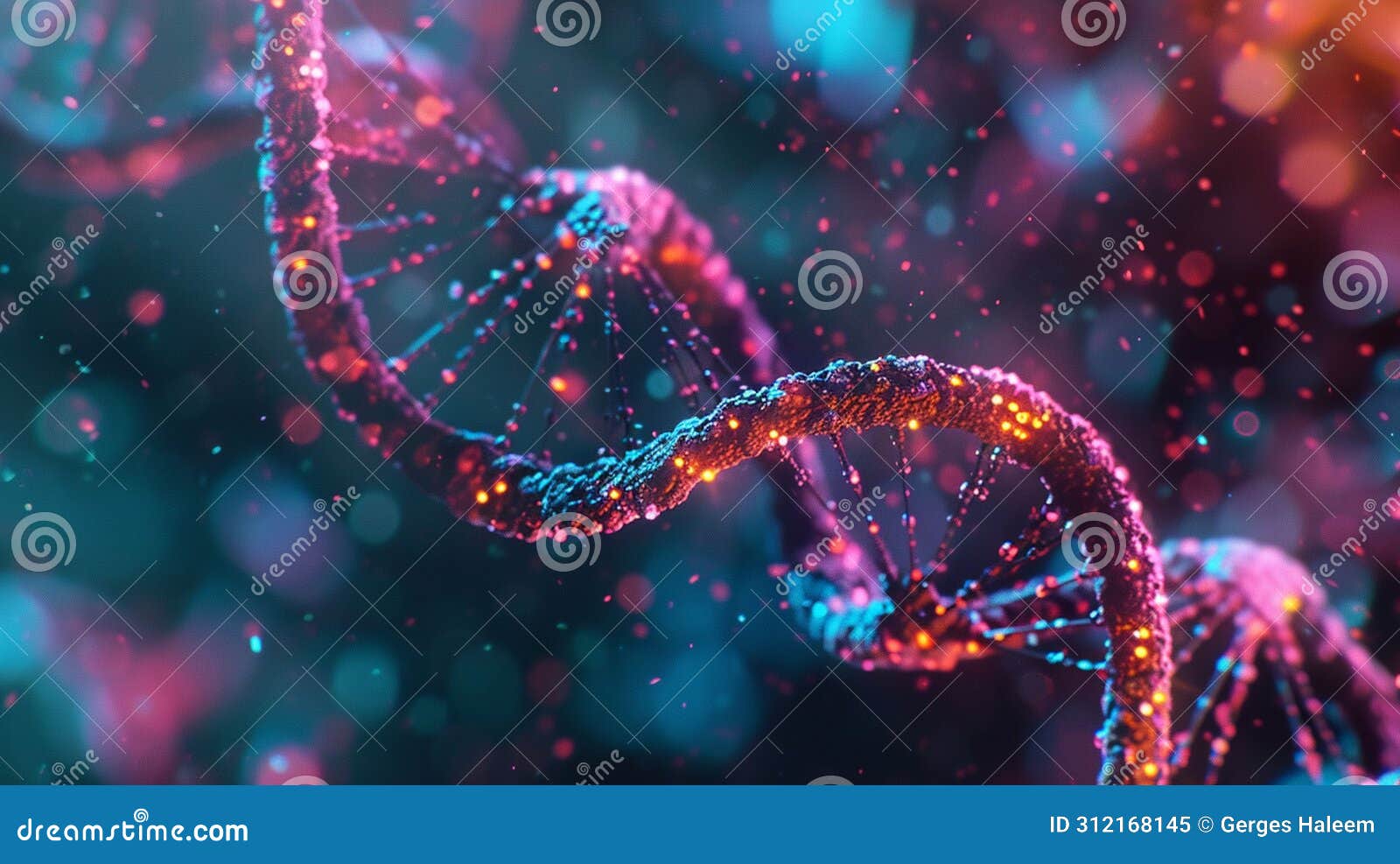 Double-Stranded DNA Helix On Blue Background Stock Image ...