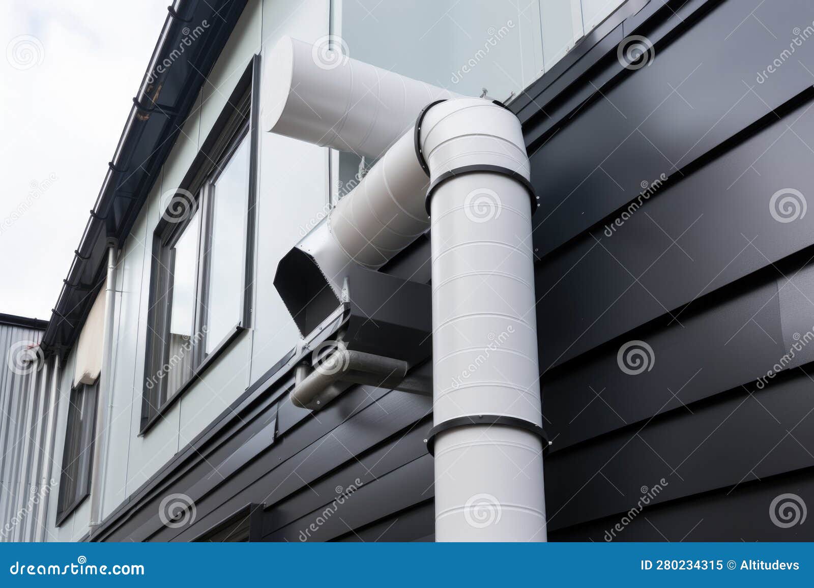 Close-up of Downpipe with New Cladding Being Installed Stock Image ...