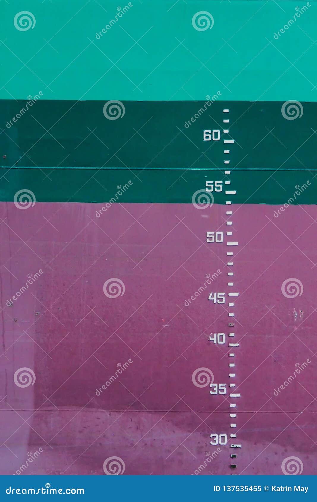 Close-up of the Draft Marks of a Ship Stock Image - Image of capacity ...