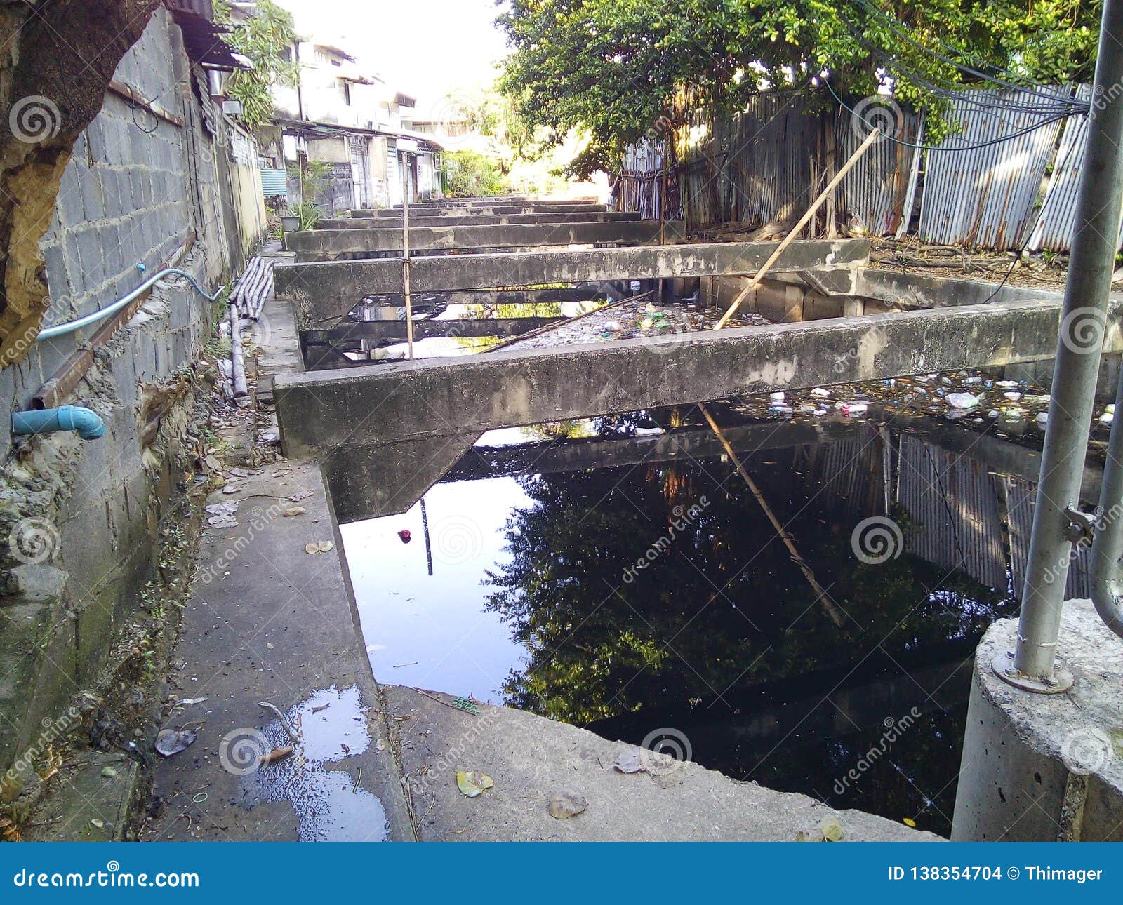 Drainage ditch. stock photo. Image of exterior, detail - 138354704