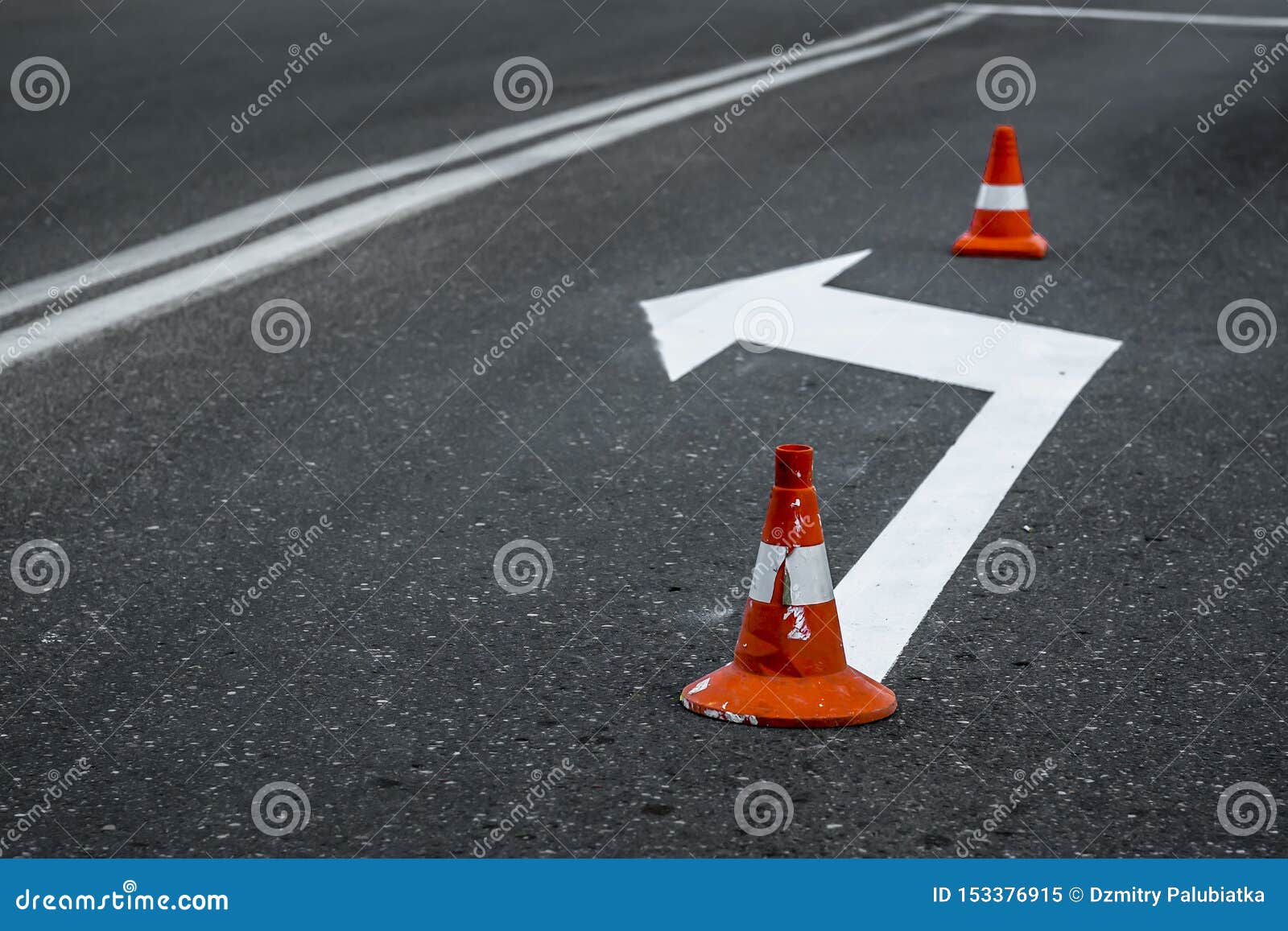 Close-up of Drawn Road Marking Lines Stock Image - Image of close ...