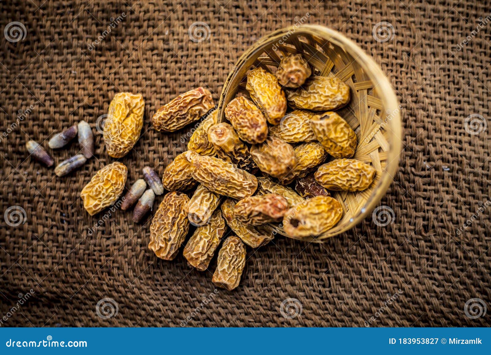 Close Up of Dried Dates of Kharek or Phoenix Dactylifera in a Fruit ...
