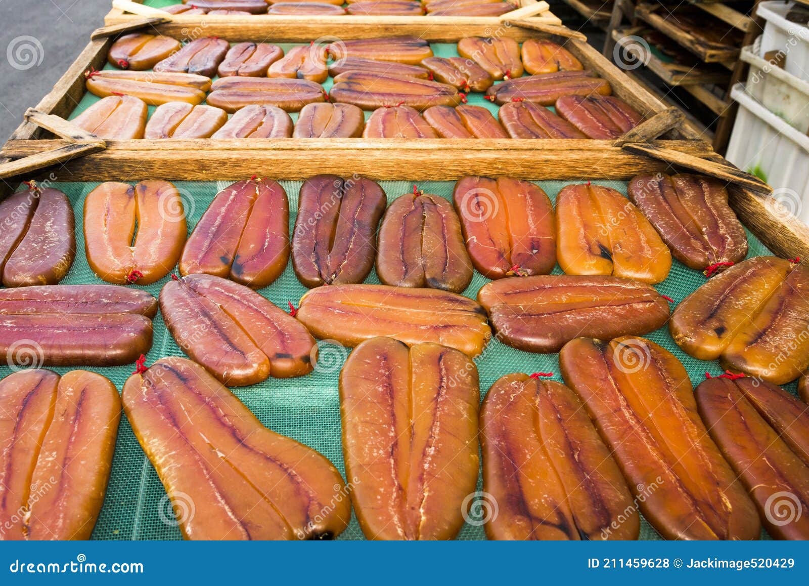 Dried Mullet Roe on the Table. Stock Photo - Image of harvest, asia ...