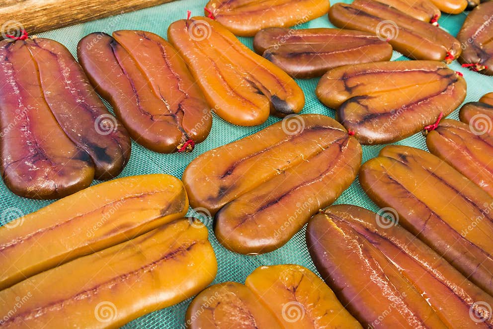 Dried Mullet Roe on the Table. Stock Photo - Image of orange, asia ...
