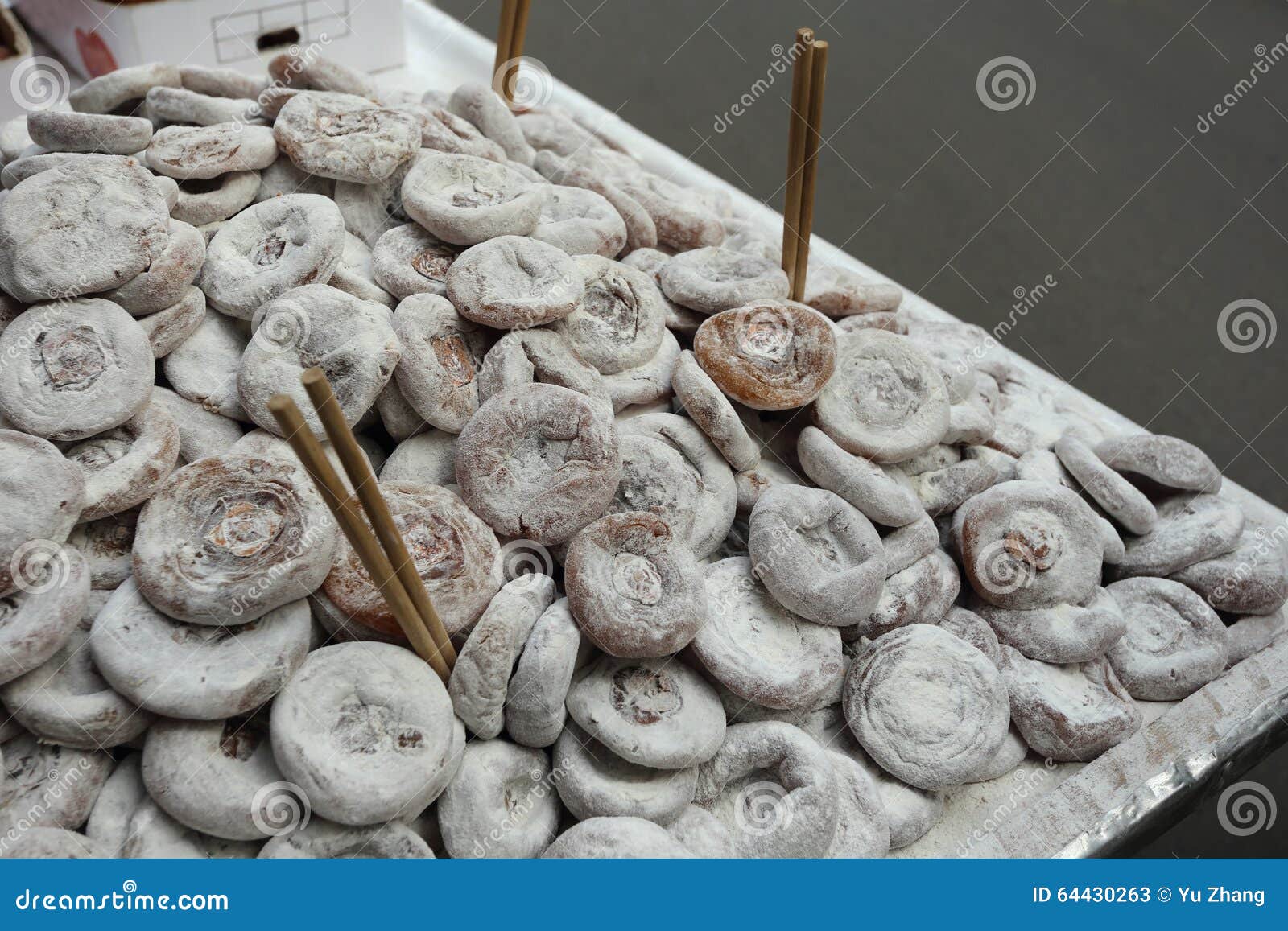 Close Up of Dried Persimmons, with White Powder on the Surface Stock ...