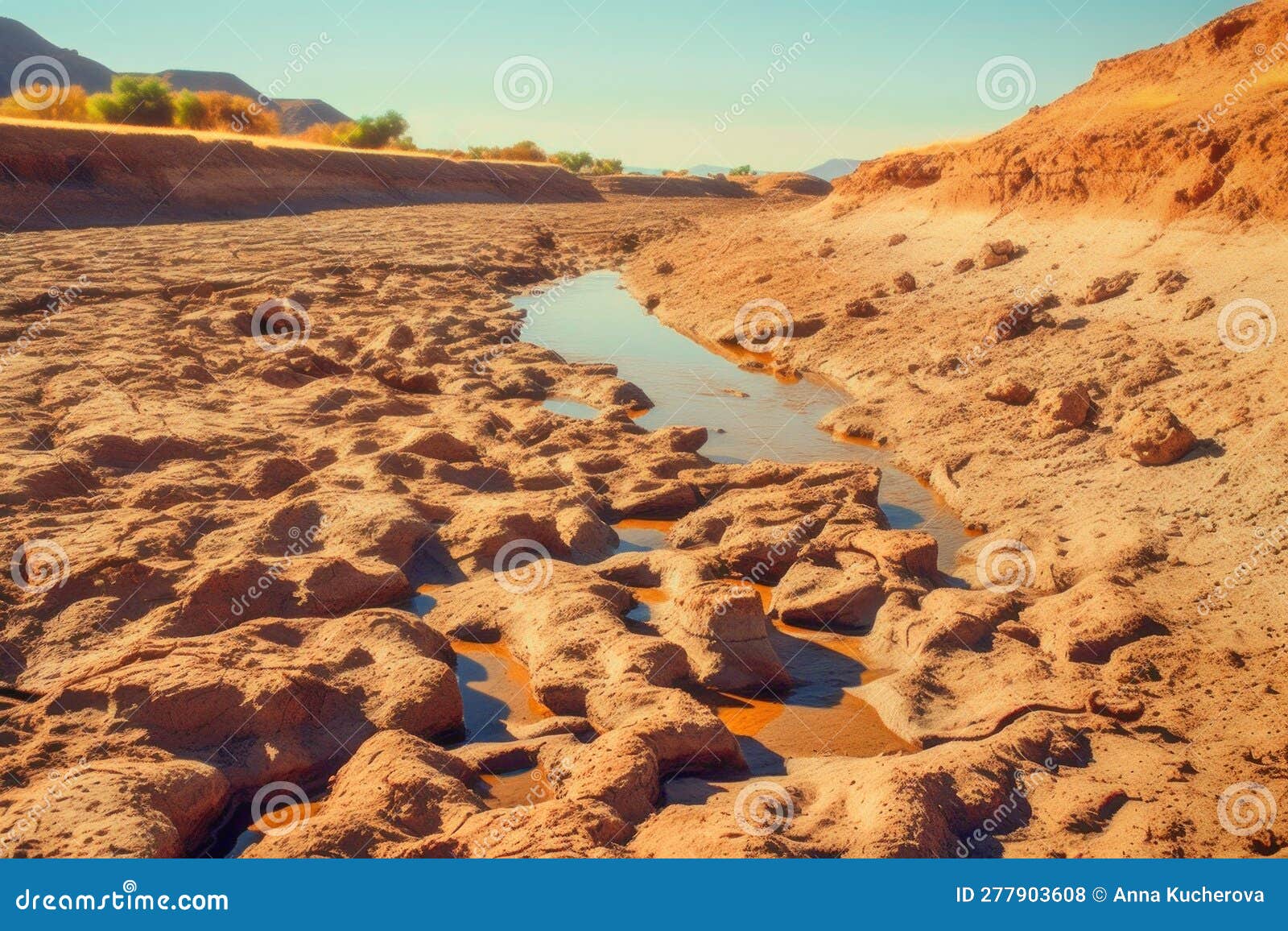Close Up of a Dried River Bed Cracked Surface, Global Warming Concept ...
