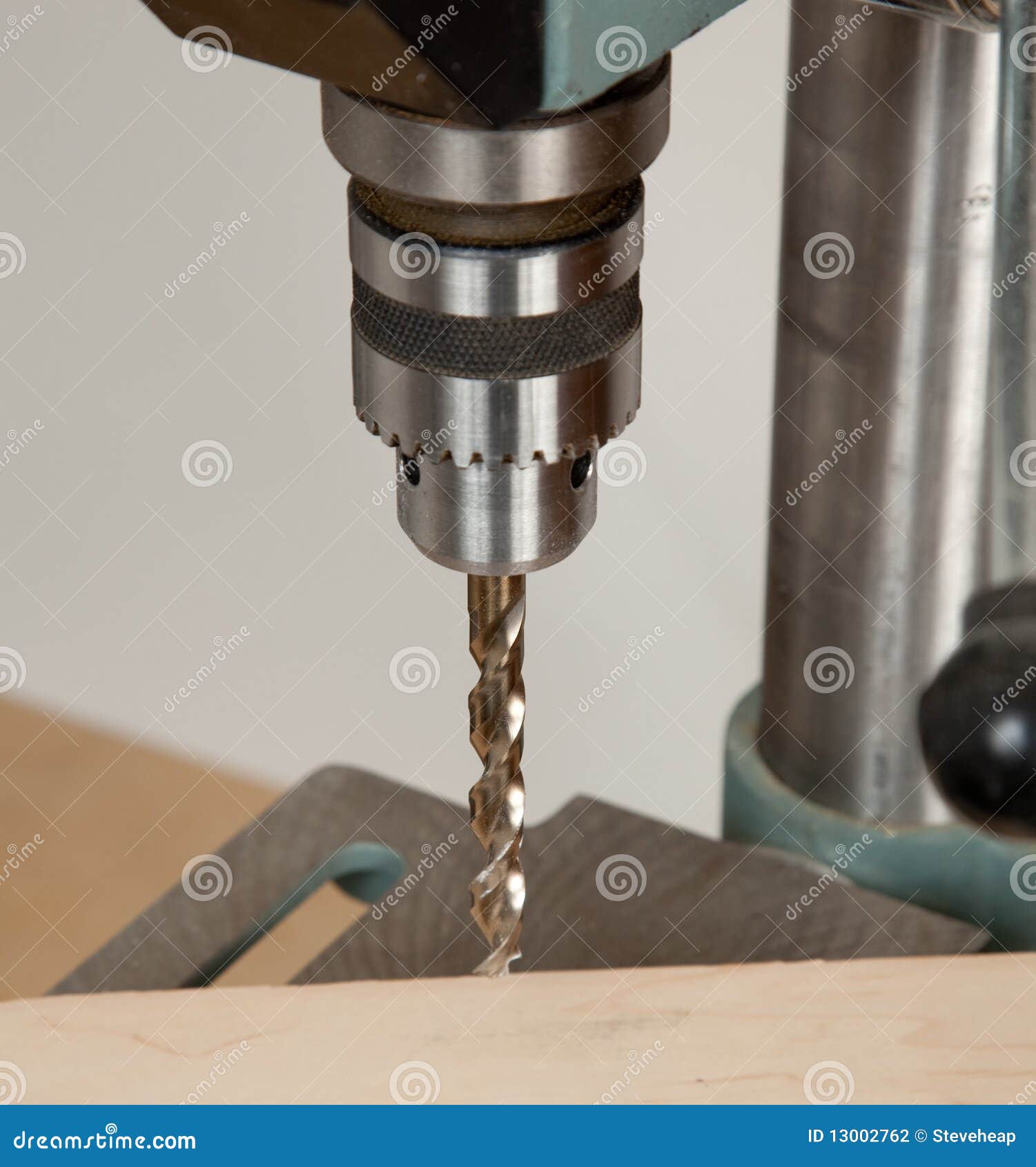 Close Up of Drill Bit Above Wood Stock Photo - Image of sharp, electric ...