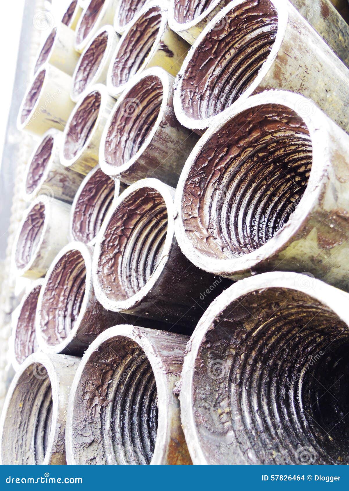 Close Up of Drill Pipe Threads. Stock Photo - Image of pipe, stacked ...