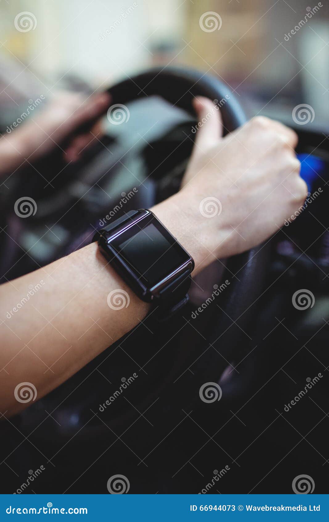 Close Up of Driver with Smart Watch Stock Image - Image of courier ...