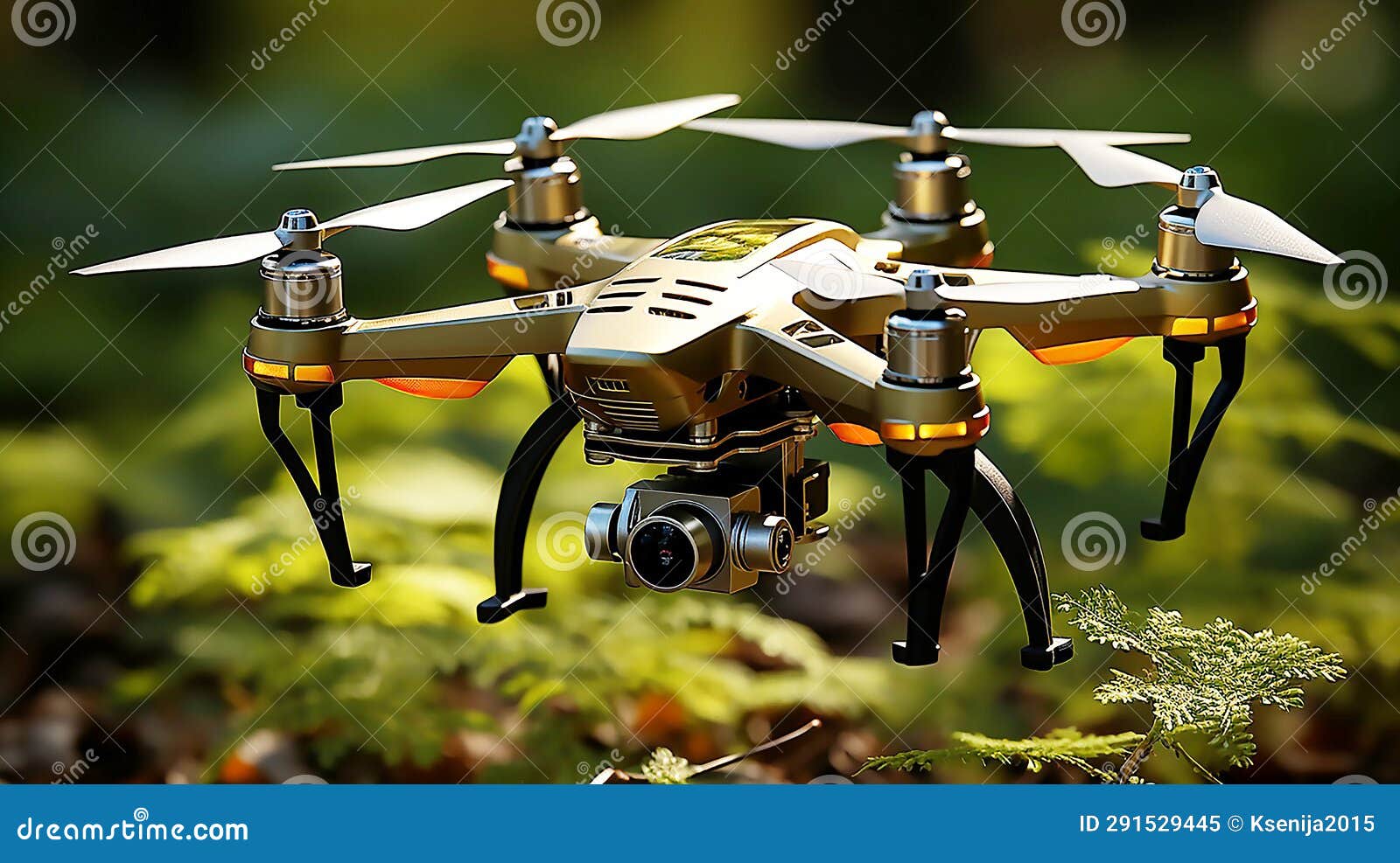 Close Up of the Dron Helicopter with a Camera. Stock Illustration ...