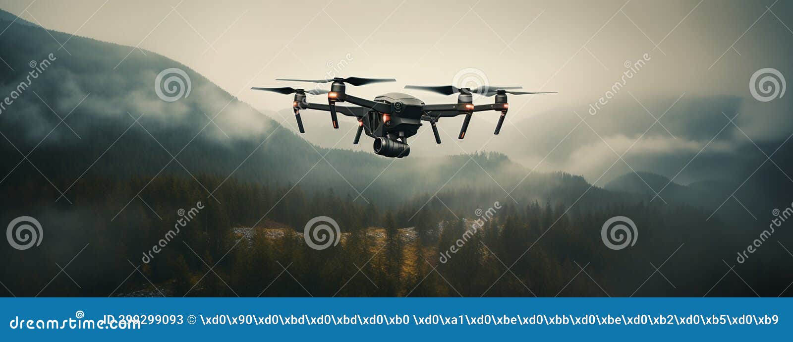 Close-up of a Drone Hovering Over Nature.Generative AI Stock Image ...