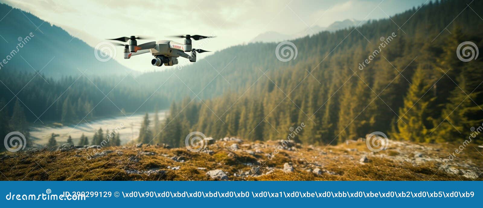 Close-up of a Drone Hovering Over Nature.Generative AI Stock Image ...