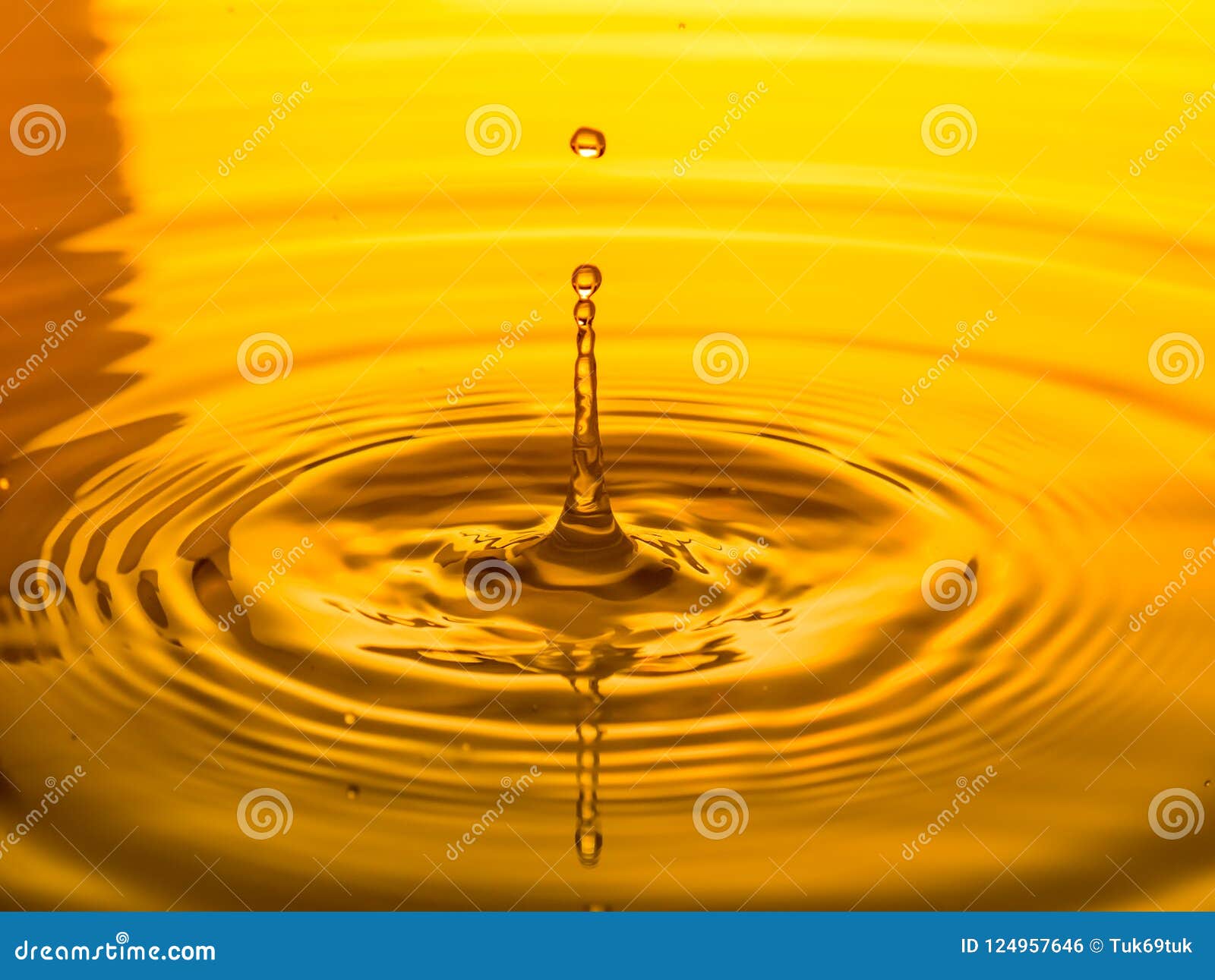 Close Up of a Drop Oil on a Yellow Background Stock Photo - Image of ...