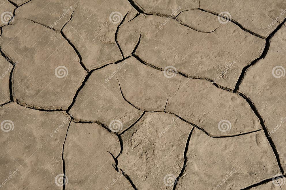 Close Up of a Dry and Cracked Riverbed Stock Image - Image of land ...