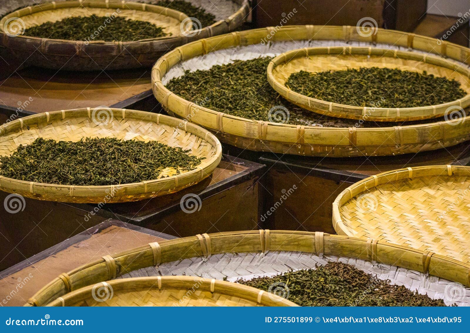Tea Processing : Drying Tea Leaves Stock Image - Image of background ...