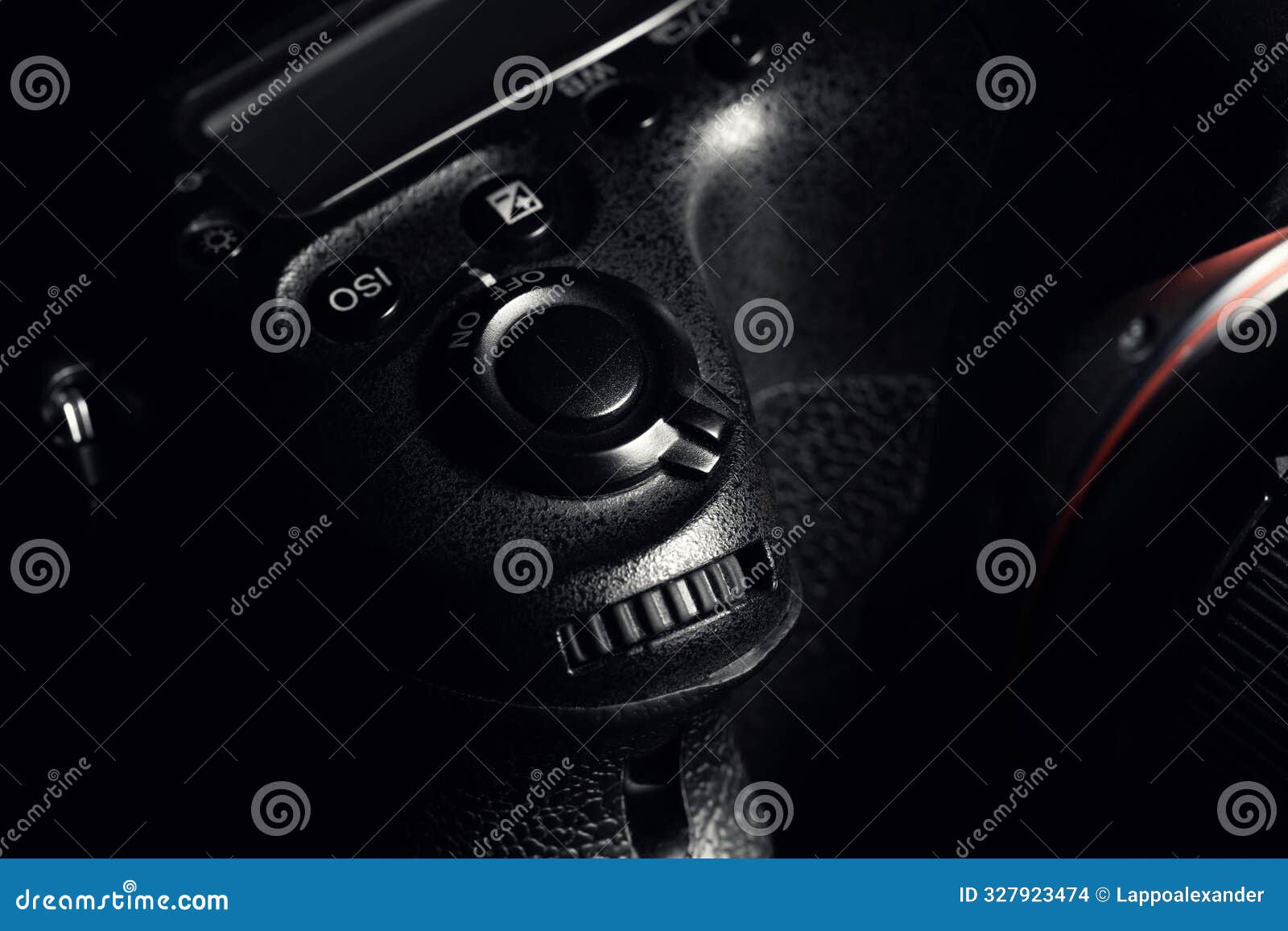 Close-up of a DSLR Camera Highlighting the Texture, Buttons, and Dials ...