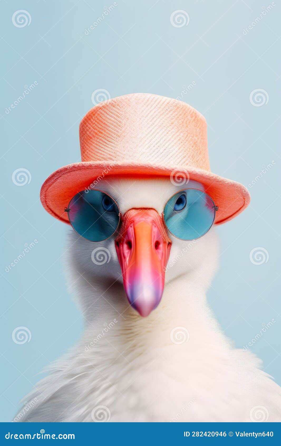Close Up of Duck Wearing Red Hat and Blue Goggles. Generative AI Stock ...
