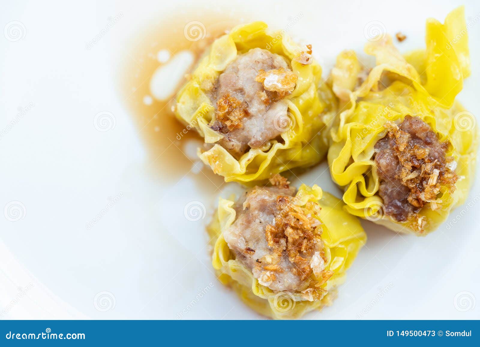 Close up Dumpling Dim Sum stock image. Image of kanomjeep - 149500473