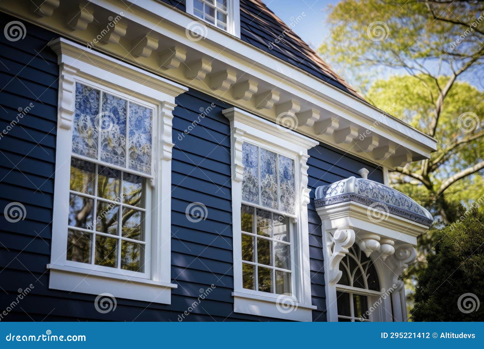 Close-up of Dutch Colonial Architectural Details Stock Photo - Image of ...