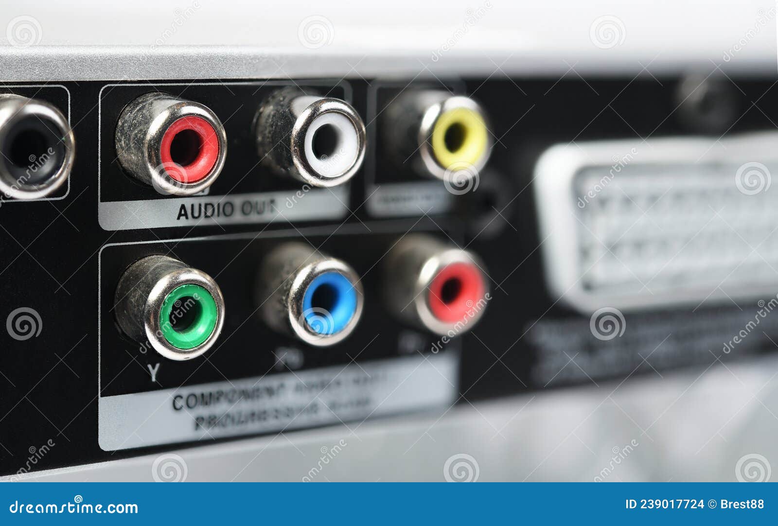 Close Up of Dvd Player Back Panel Stock Photo - Image of extreme, metal ...