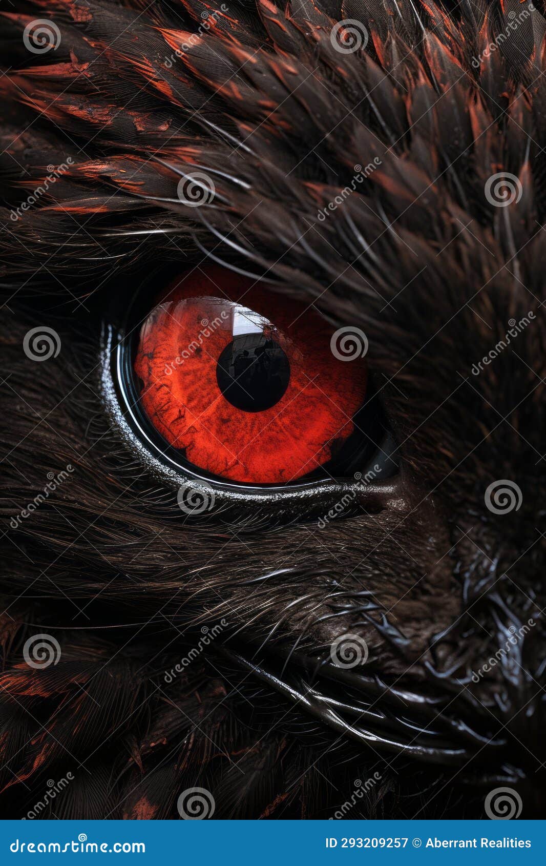 A Close Up of an Eagles Eye with Red Eyes Stock Illustration ...