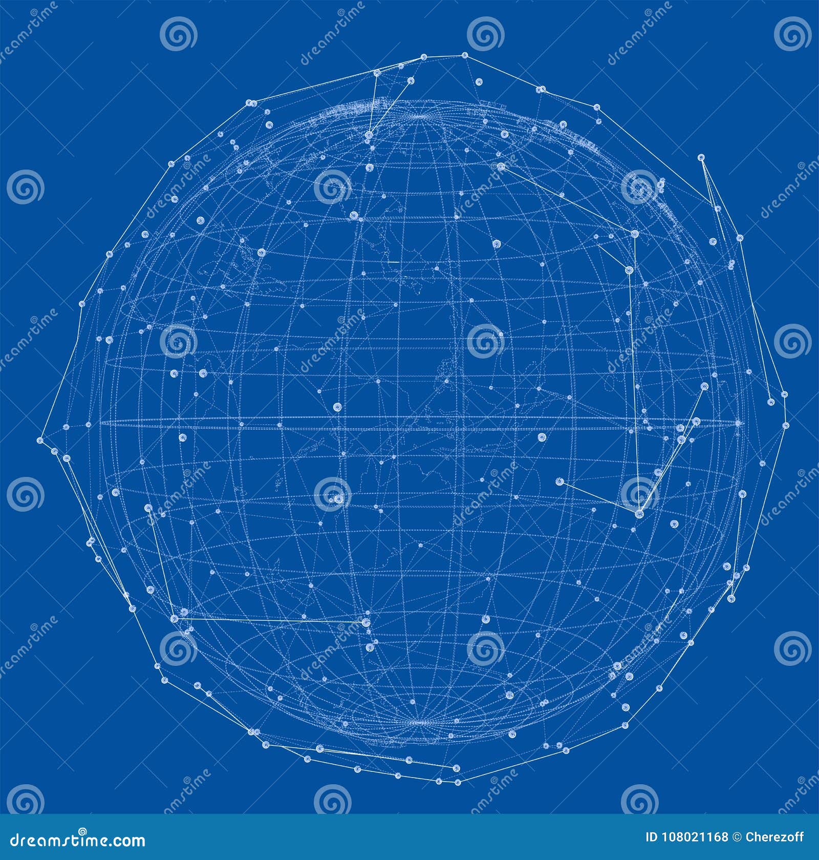Close Up of Earth and Network Lines on Top of it Stock Vector ...